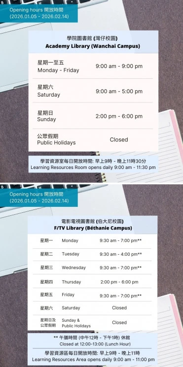 Libraries’ Opening Hours for Teaching Period (5 January – 14 February ...